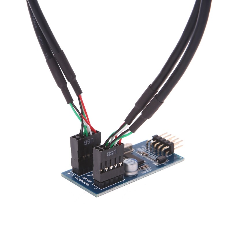 9Pin USB 2.0 1 to 2 Splitter PCB Chipset Enhanced Extender for PC for ...