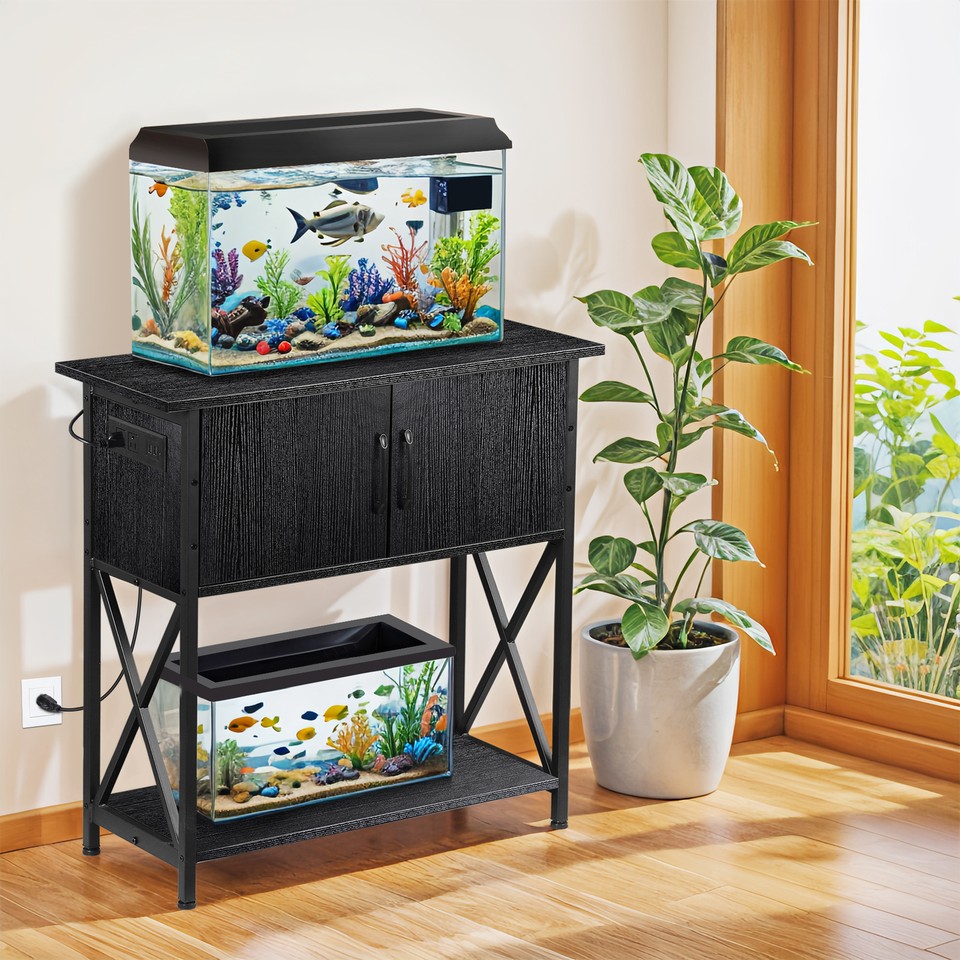 29 Gallon Fish Tank Stand Aquarium Stand with Metal Frame Home Decor ...