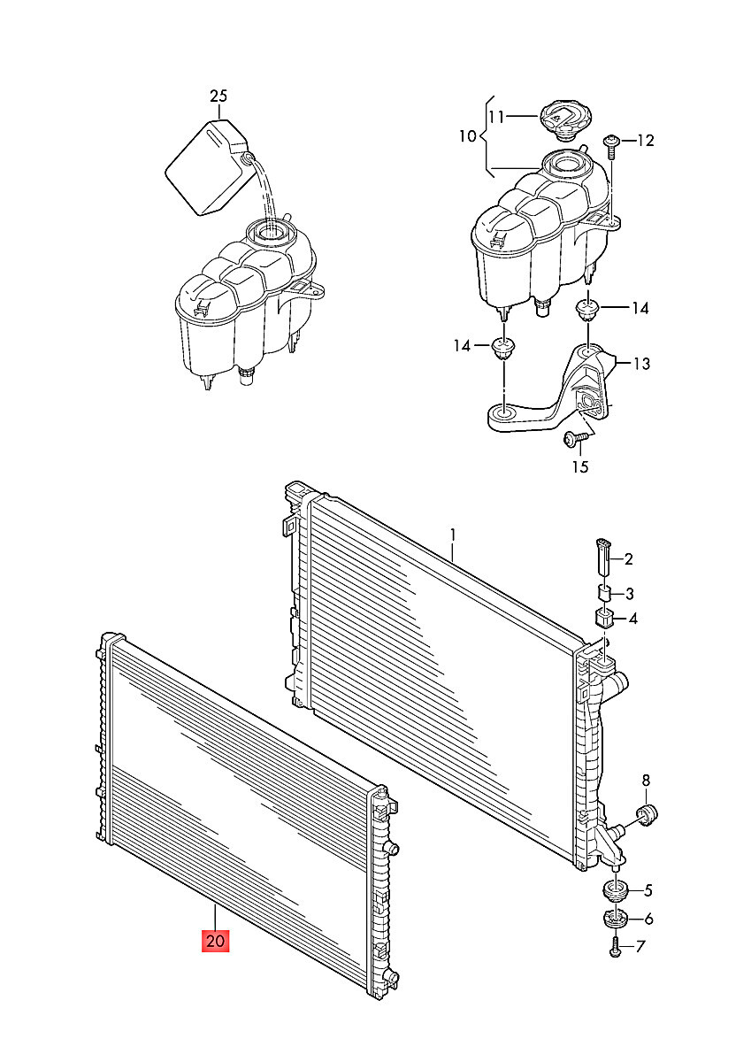 Genuine AUDI A4 Avant S4 quattro A4L Additional Cooler For Coolant ...