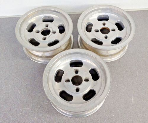 LOT OF 3 VERY NICE USED VINTAGE ET STYLE SLOTTED ALUMINUM WHEELS 5 1 ...
