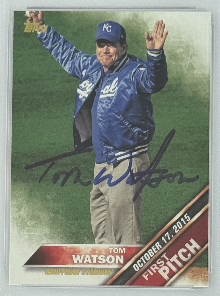 2016 TOPPS FIRST PITCH TOM WATSON SIGNED CARD PSA DNA COA AUTOGRAPH ...
