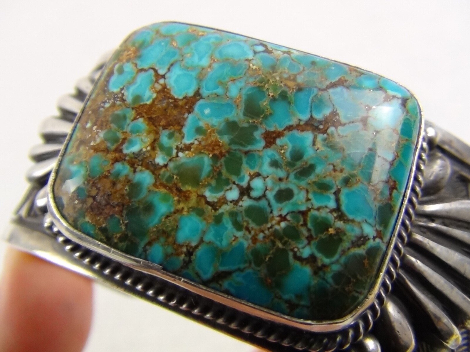 116g Navajo Roland Dixson Sterling High Grade Turquoise Cuff Bracelet ...