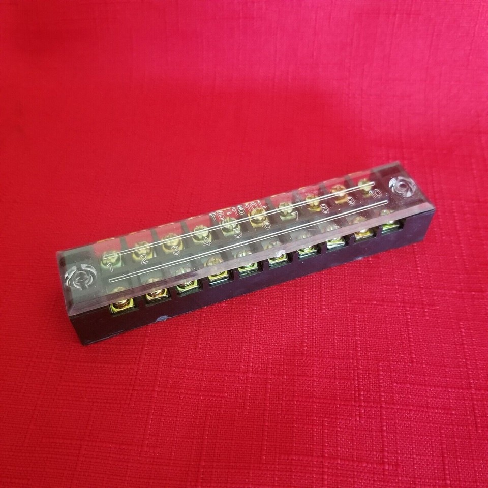10 Position Dual Row Screws Terminal Block Electric Barrier Strip 600V ...