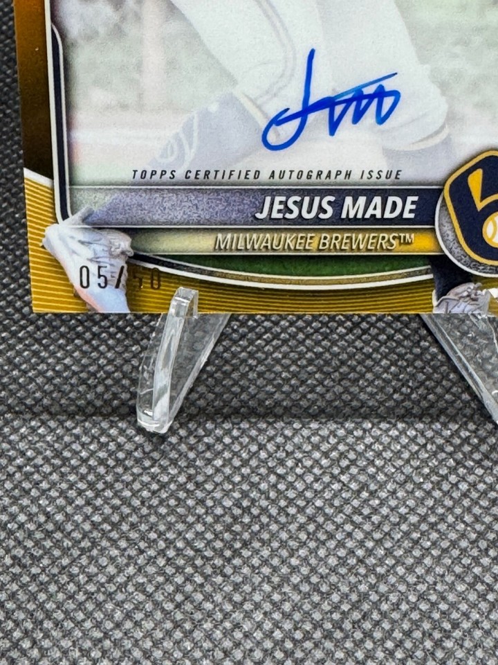 2025 Bowman Jesus Made TRUE GOLD Chrome On Card Autograph /50 Brewers ...