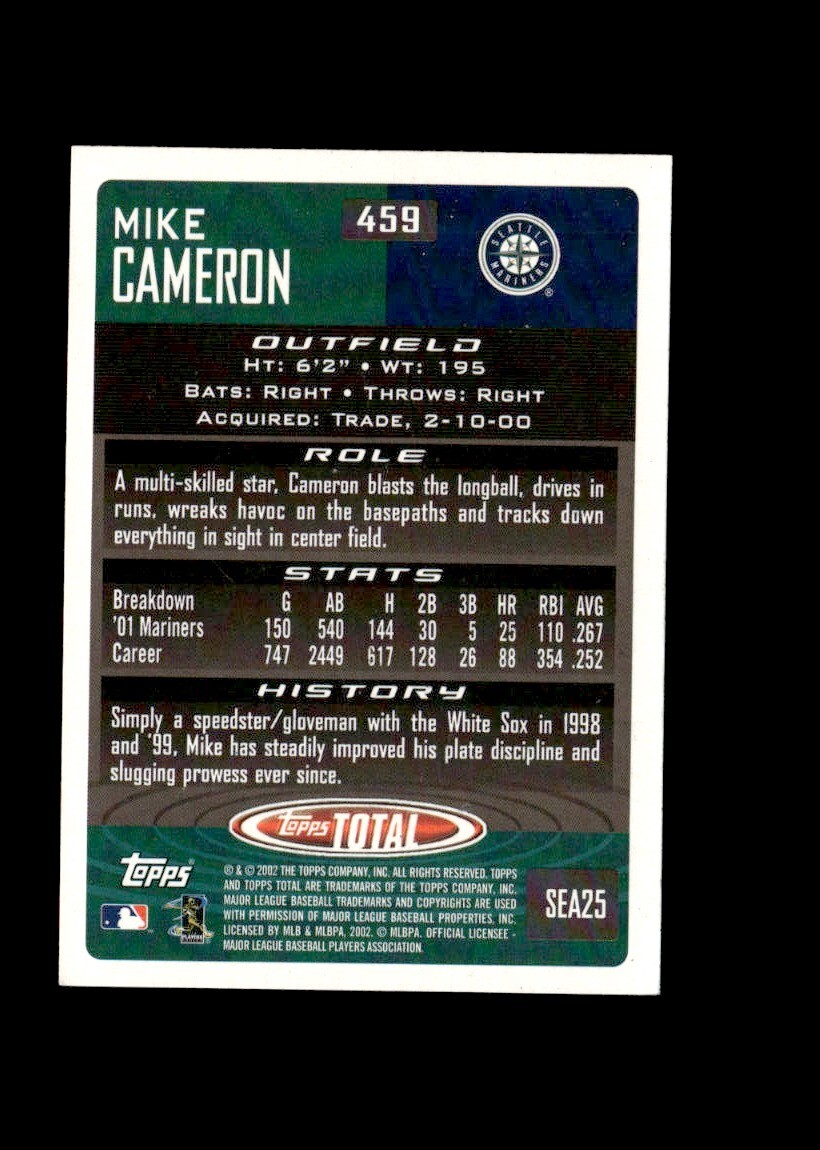 Mike Cameron Mariners 2002 Topps Total authentic autographed card | eBay