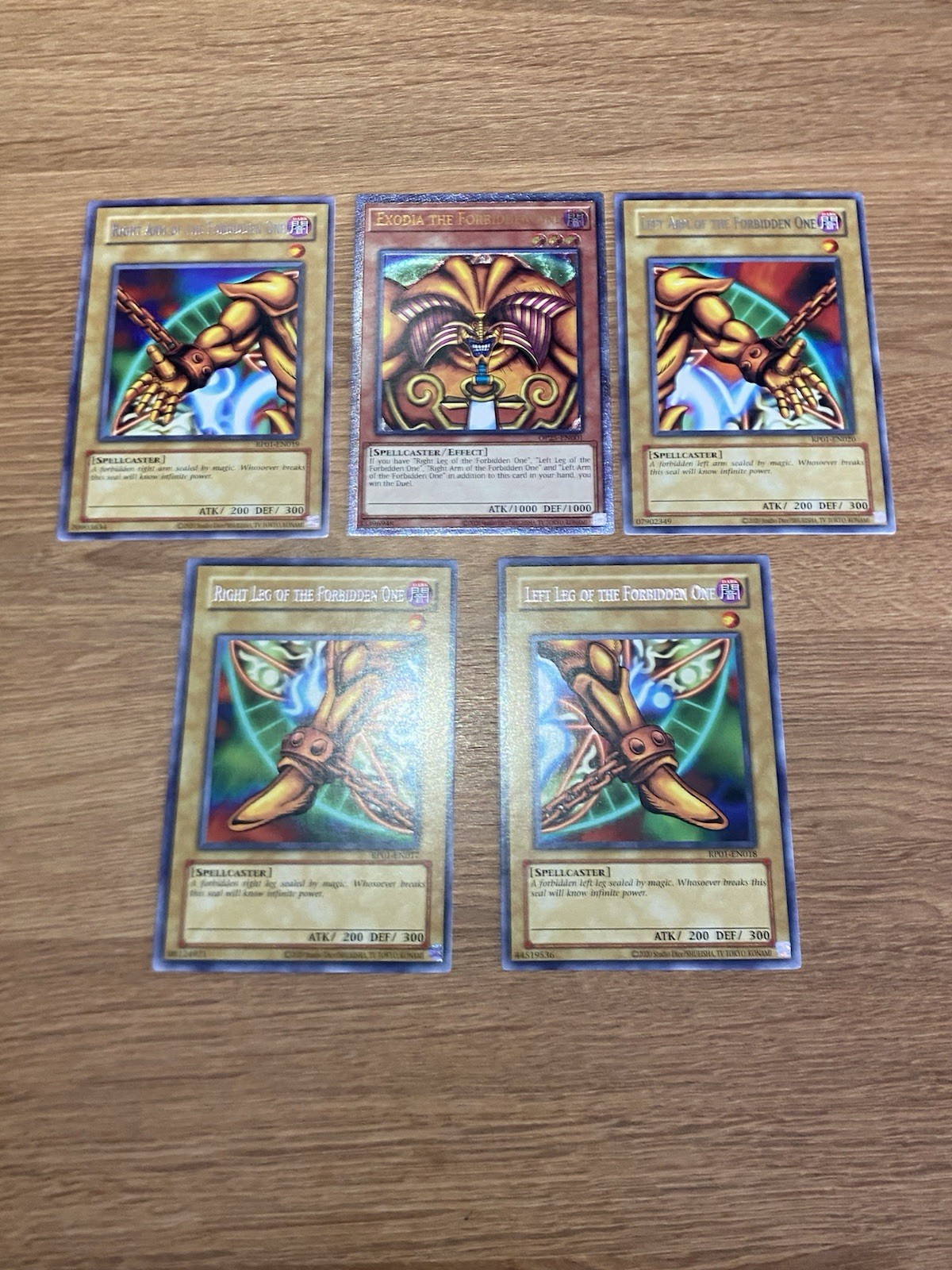 YUGIOH TCG 5 Card Exodia the Forbidden One Set Ultimate Rare RP01 OP25 ...