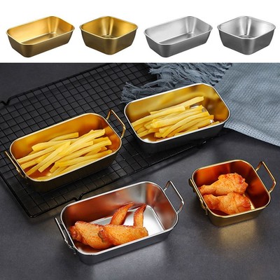 Sqaure Rectangle Fried Food Trays Stainless Steel French Fries Plate ...