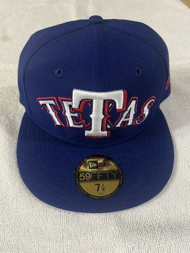 Brand New Texas "TETAS" Rangers New Era Overlap Hat RARE!!! 7 1/8 ...