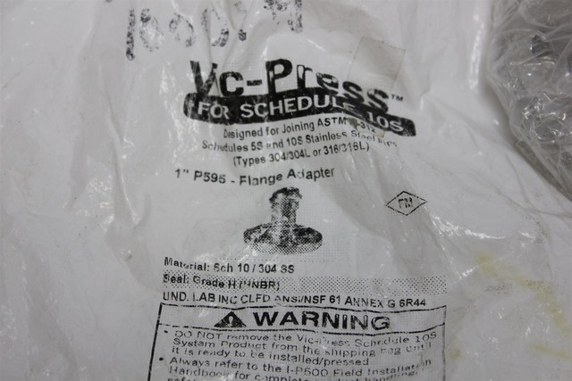 Victaulic Vic-press 1" Stainless Steel Flange Adapter Fitting P595 for ...