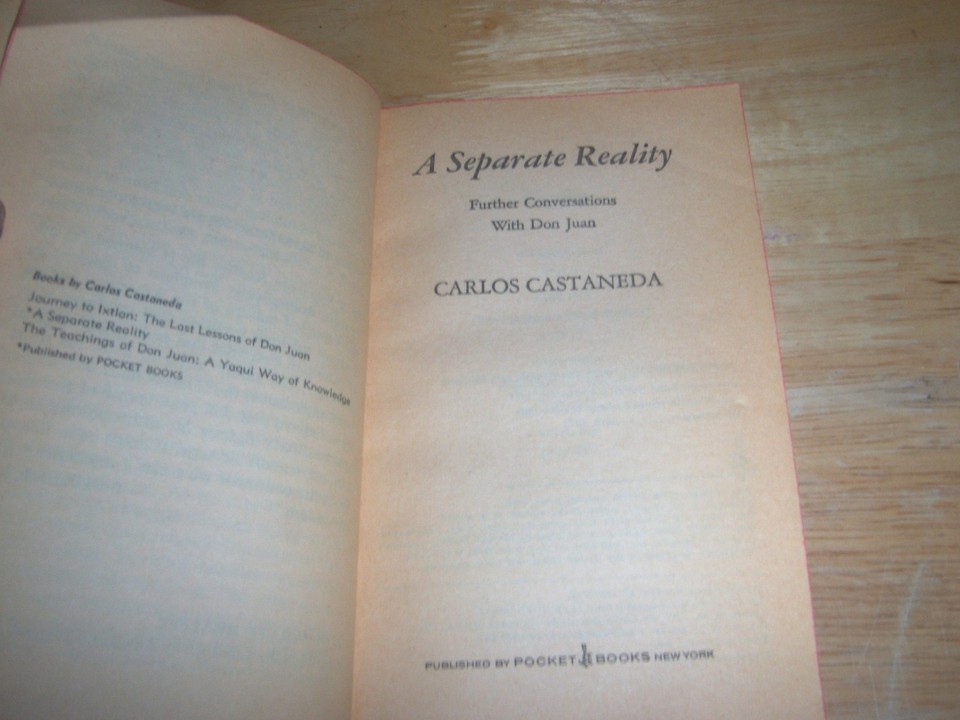CARLOS CASTANEDA A SEPARATE REALITY 1973 POCKET BOOKS 6TH 12MO ...