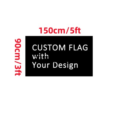 Custom 3x5ft Double Sided 3 layers Flag Banner Design Personalized Text ...