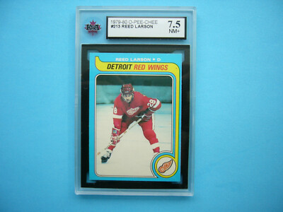 1979/80 O-PEE-CHEE NHL HOCKEY CARD #213 REED LARSON KSA 7.5 NM+ SHARP ...