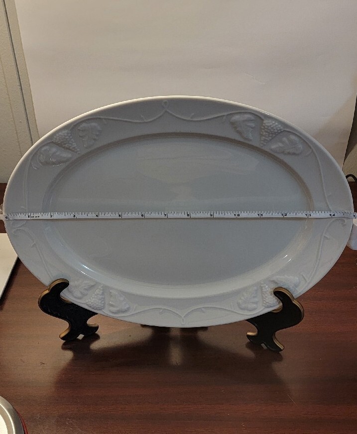 White Platter Red Cliff Iron Stone oval serving platter | eBay