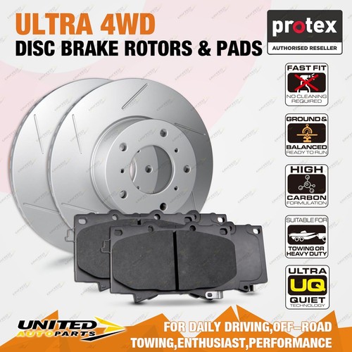 Front 4WD Disc Brake Rotors + Pads for Mitsubishi ASX XB XD Outlander ...
