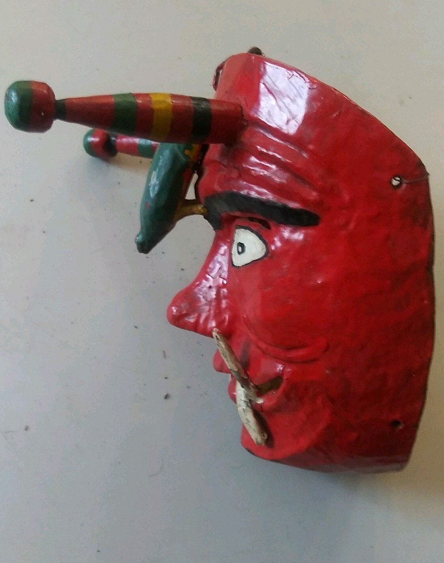 Mid 20th century Diablo Well Danced Mask (featuring fertility Frog) | eBay