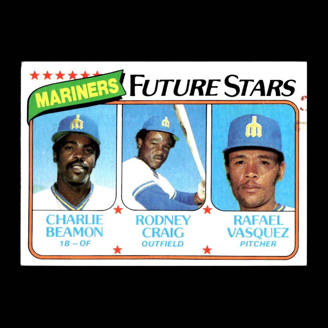 Mariners Charlie Beamon/Rodney Craig/Rafael Vasquez 1980 Topps Rookie ...