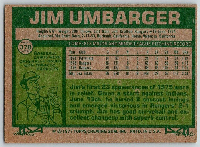 1977 Topps - #378 Jim Umbarger for sale online | eBay