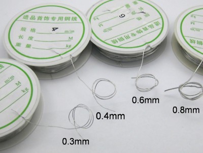 4 Rolls Silver Brass Copper Beading Wrap Jewelry Wire Mixed Size 0.3mm ...