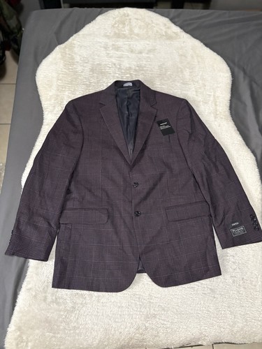 New Jos A Bank Traveler Mens Wool Sport Blazer Jacket Navy Burgundy ...