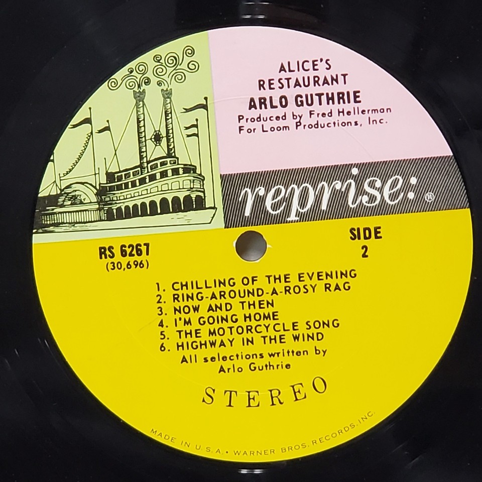 ARLO GUTHRIE Alice's Restaurant LP Reprise RS 6267 Near Mint Vinyl 1st ...
