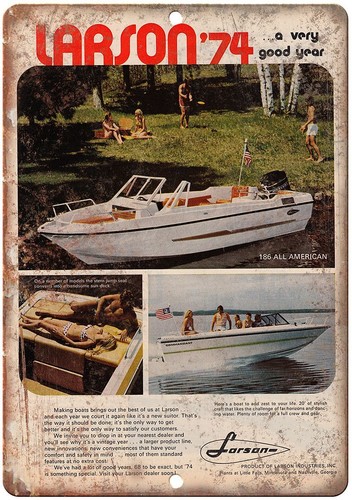 Larson'74 Boating Vintage Ad Reproduction Metal Sign L34 | eBay