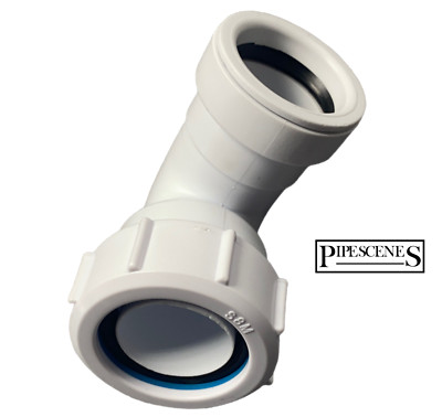 32mm Chrome Pipe to 34mm 36mm Plastic Pipe Waste Pipe 1 1/4" Adaptor ...