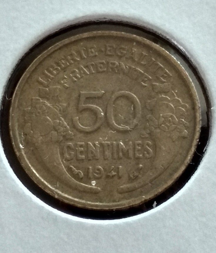 REPVBLIOVE FRANCAISE Liberte Fraternite 1941, 50 Centimes | eBay
