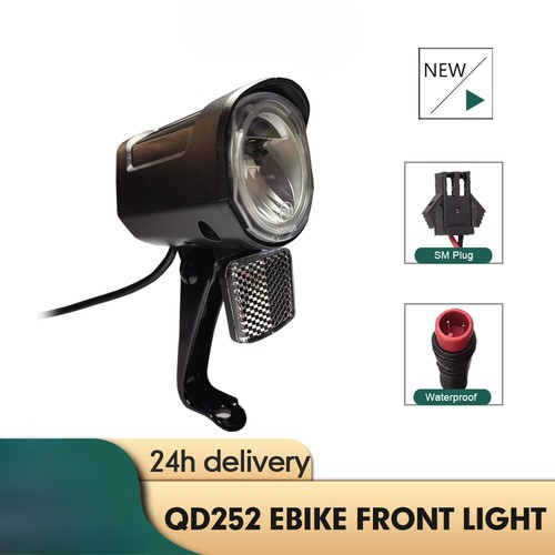Front Light For Electric Bike 2pin SM/WP 180°Adjustable Bracket Gree ...