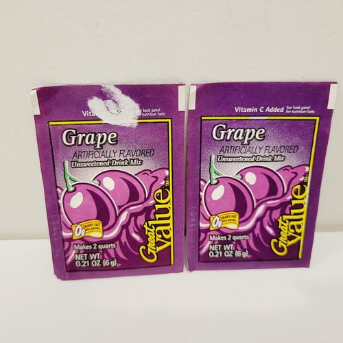 2 Vtg Great Value Grape Unsweetened Drink Mix Unopened Packages | eBay