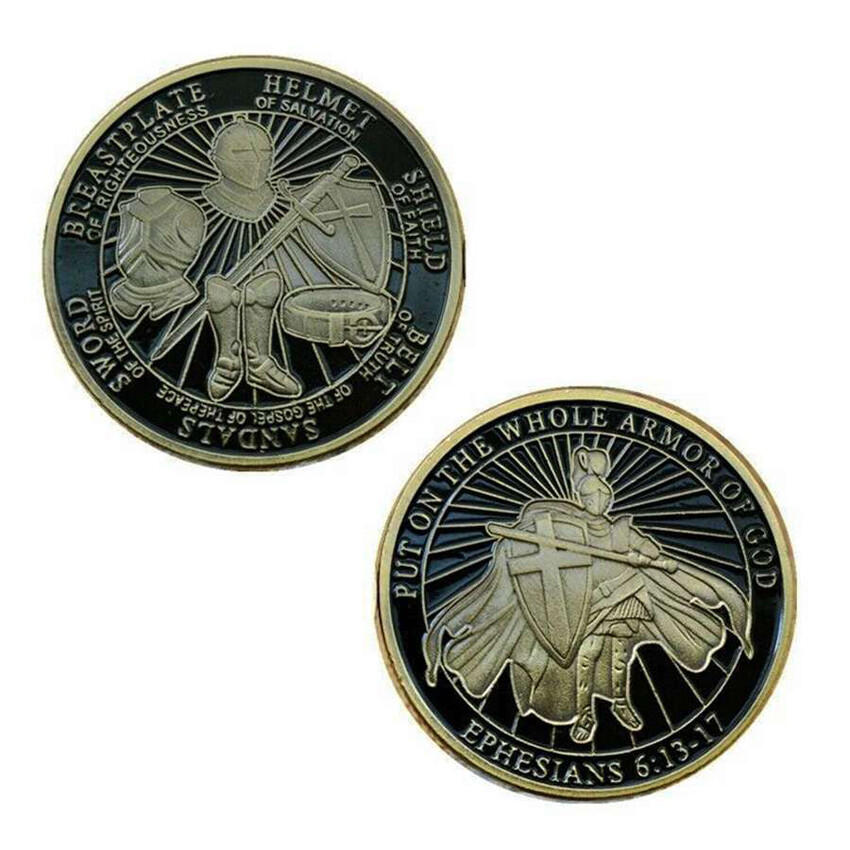 50PCS Challenge Coin Ephesians Put On The Whole Armor of God Christian ...