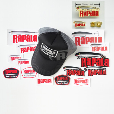 Original Rapala Embroidery logo Cap Black with 4 iron-on patches, Pin ...