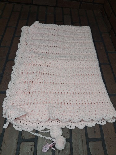 Vintage Handmade Pink Crotchet Baby Blanket 48×40 | eBay