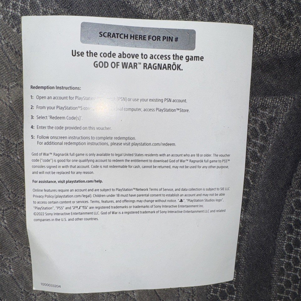 God of War Ragnarok PlayStation 5 Digital Code PS5 - Please read ...