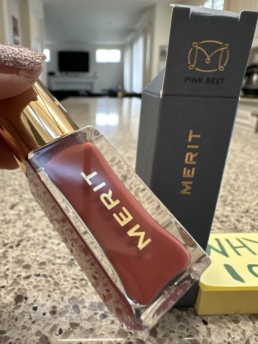 MERIT Shade Slick Tinted Lip Oil in PINK BEET .23oz/7mL FULL SZ BOXED ...