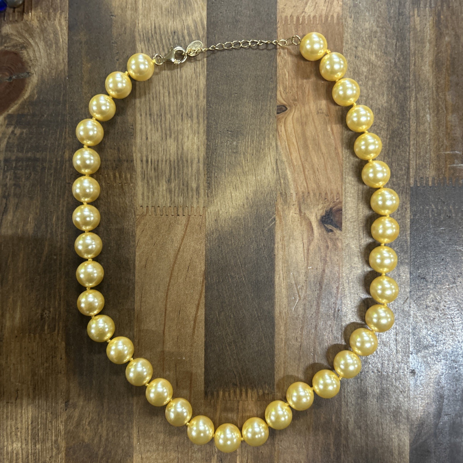 Vintage STAUER Australian Golden Pearl Necklace Lobst… - Gem