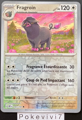 Carte Pokemon FRAGROIN 183/197 REVERSE EV3 Ecarlate et Violet OBF FR ...