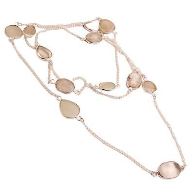 Golden Rutile Gemstone Silver Plated Necklace Handmade Jewelry Gift 26 ...