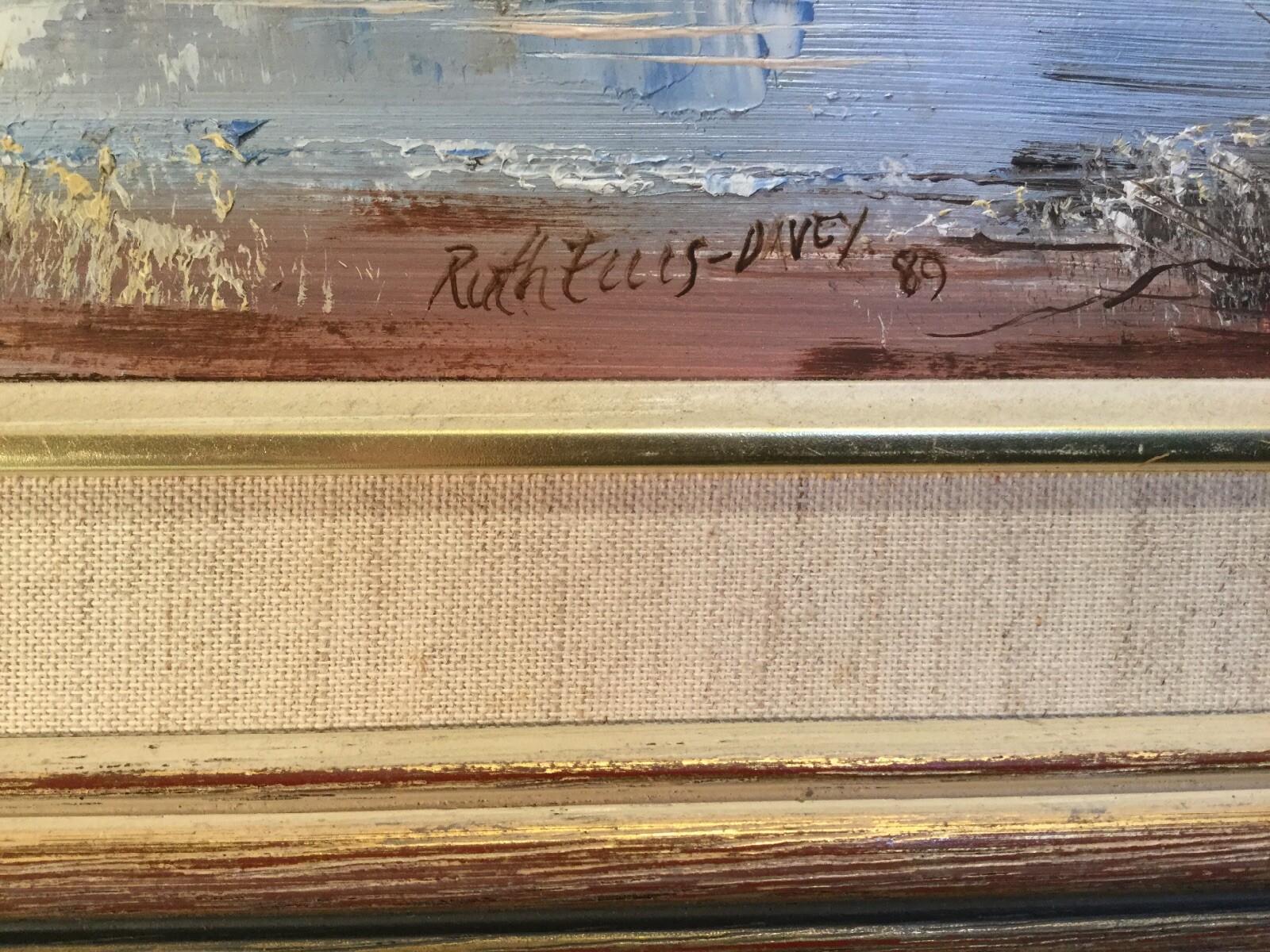 Ruth Ellis-Davey 1989 Australian Lake Scene Framed Oil Painting | eBay UK