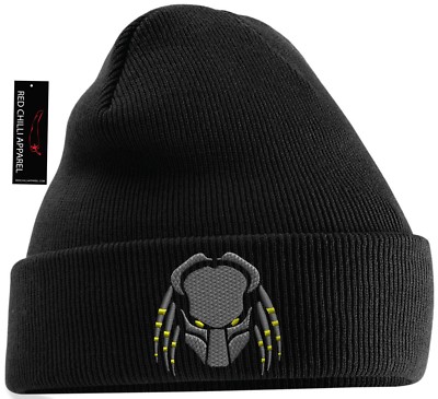 Predator Inspired Embroidered Beanie Hat Woolly Gym Hat Movie Arnold ...