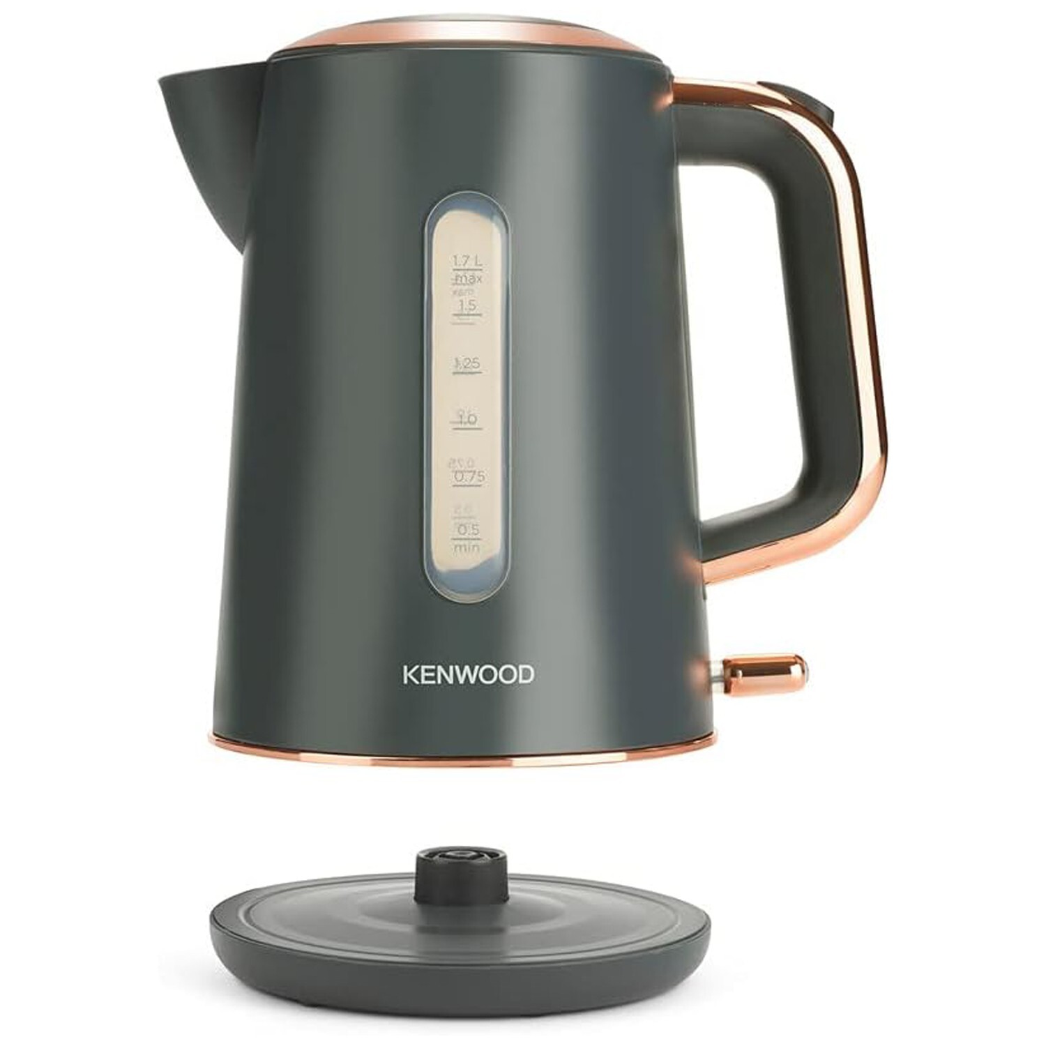 Kenwood Abbey Lux Kettle 3KW Fast Boiling Removable Filter 1.7L Grey ...