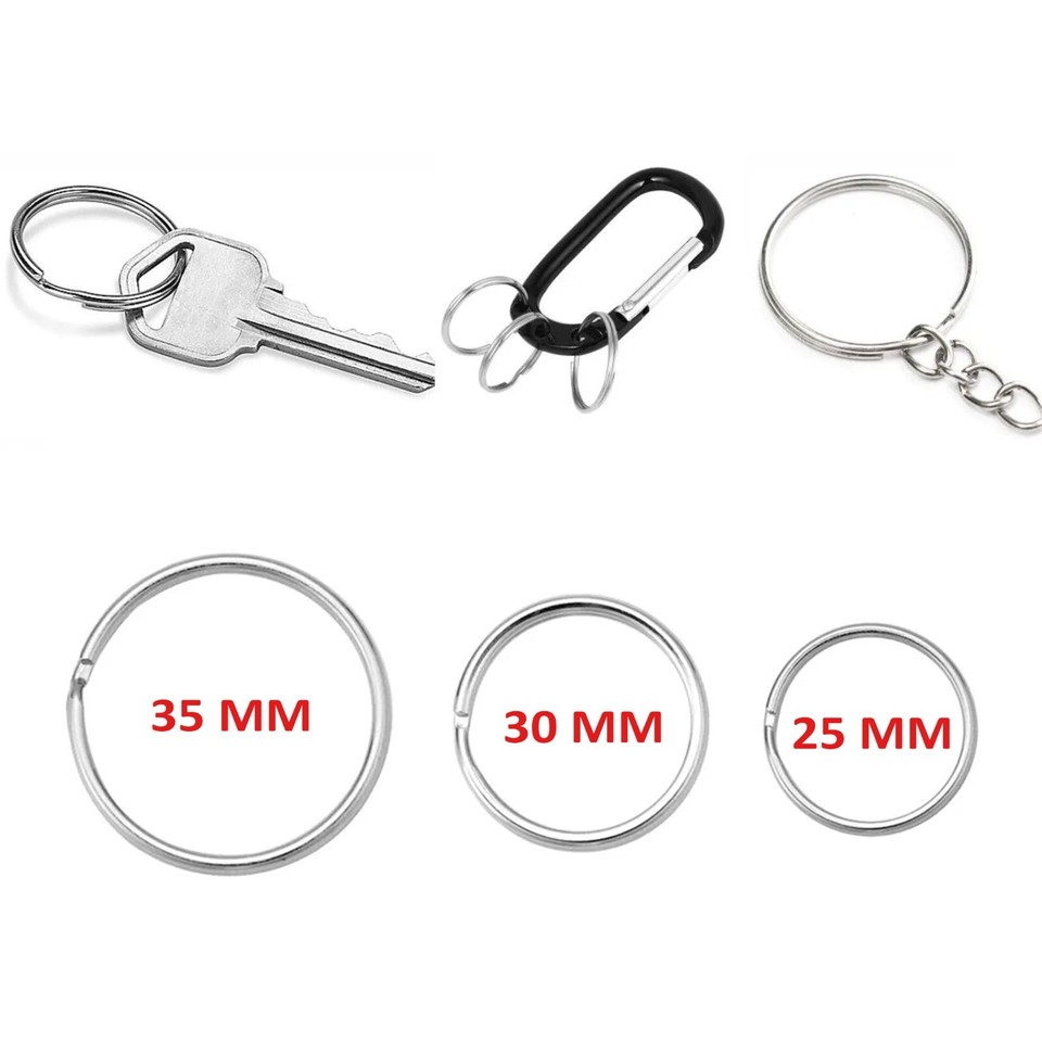 Silver Metal Split Rings Small Large Keyring Jump Hoop Loop Key Keys ...