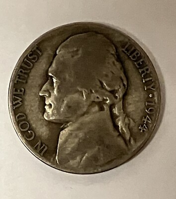 1944 P Jefferson 35% Silver War Nickel Average Circulated G/VG+ *JB's ...