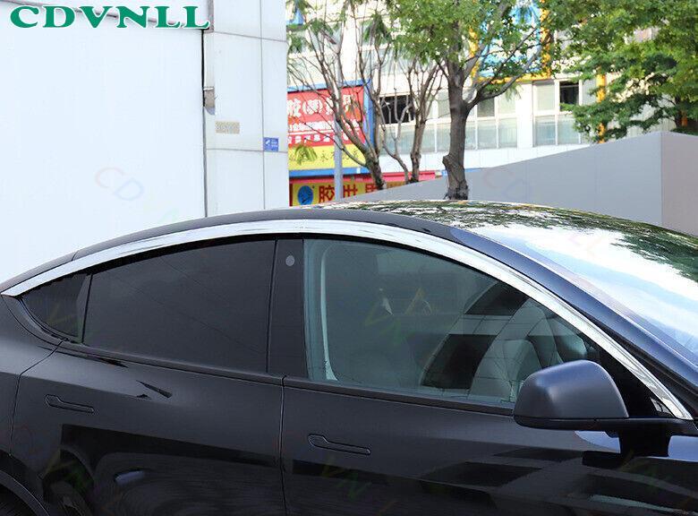 For Tesla Model Y 2020-2024 Chrome Bright Window Visor Shade Sun Rain ...