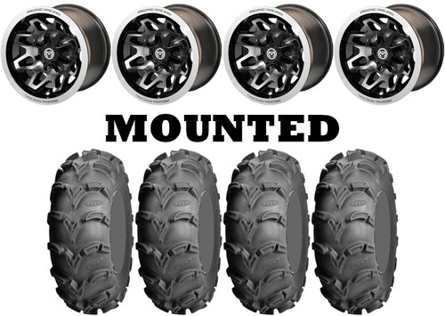 Kit 4 ITP Mud Lite XXL Tires 30x10-12/30x12-12 on Moose 416X Machined ...