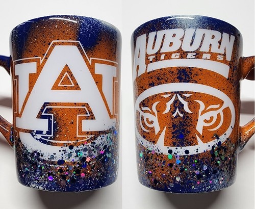 Auburn Football-Themed 16oz Ceramic Mug handmade epoxy - Unique Kitchen ...
