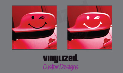Winking Eye Face Wink Vinyl Decal Sticker car Smile Funny Smiley cute ...