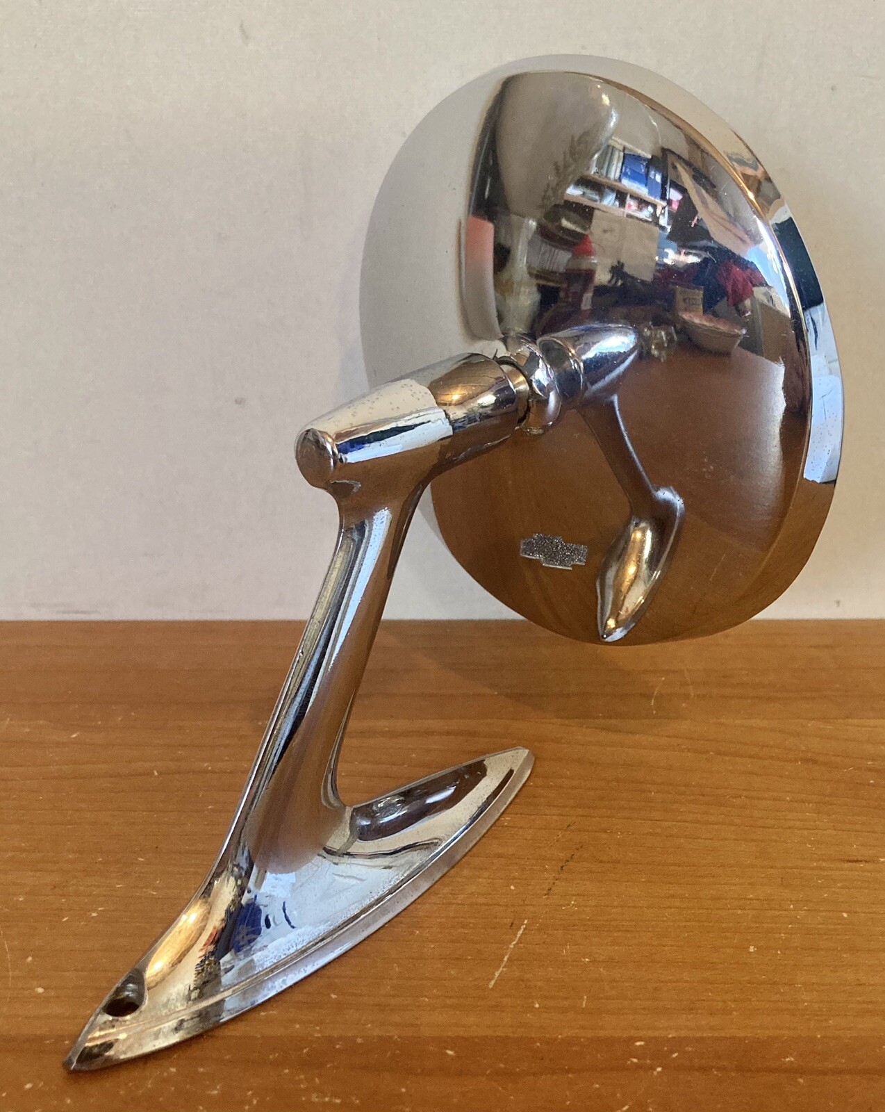 Vintage Chevrolet Chevy Round Mirror Bowtie Chrome Door Early 1960’s | eBay