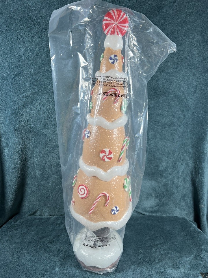 Cracker Barrel Blow Mold Gingerbread Christmas Tree 30” Battery New ...