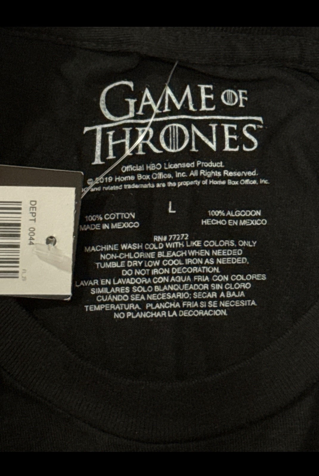 Game of Thrones FIRE AND BLOOD Dragon Wolf Graphic Long Sleeve Tee Shirt Large N | eBay