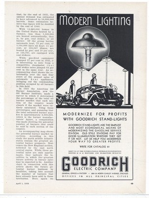 1936 Goodrich Electric Company of Chicago Ad: Parking Lot Lighting ...